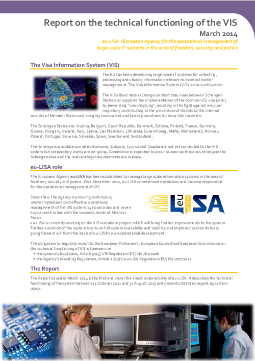 Factsheet: VIS Technical Report 2011-2013 | eu-LISA