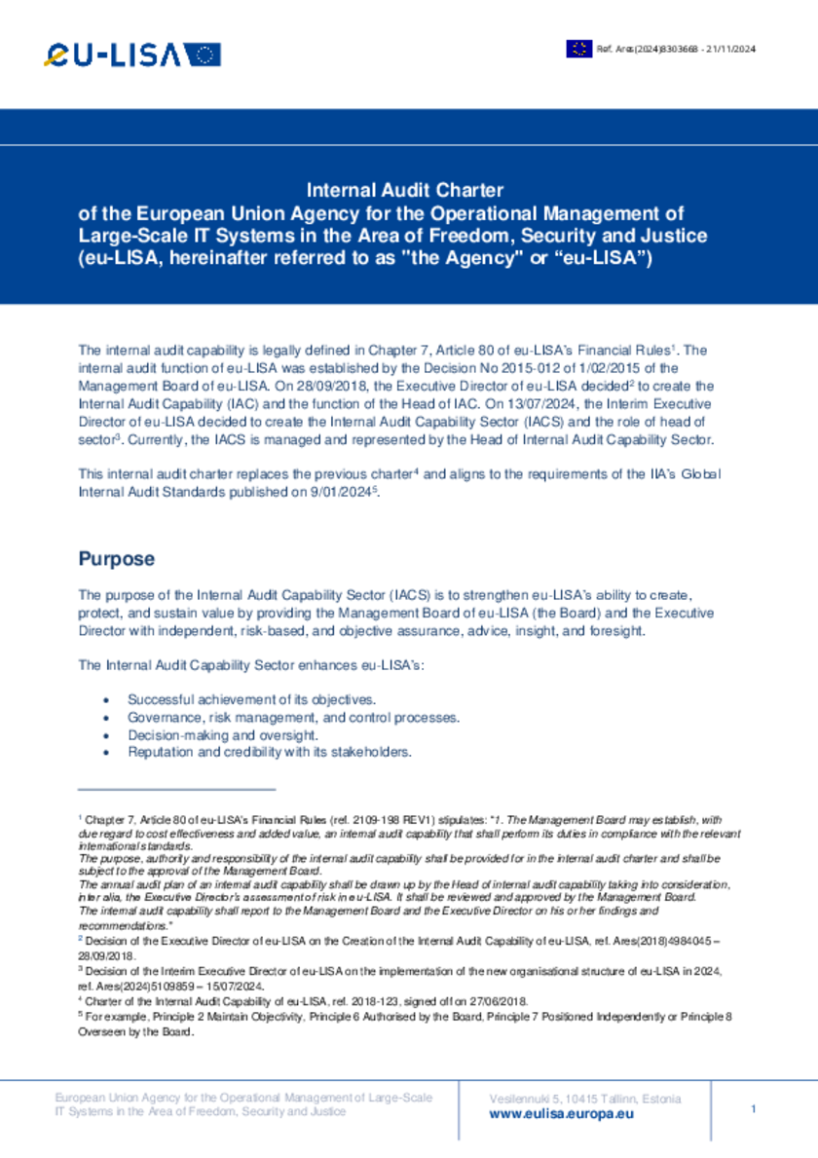 Internal Audit Charter | eu-LISA