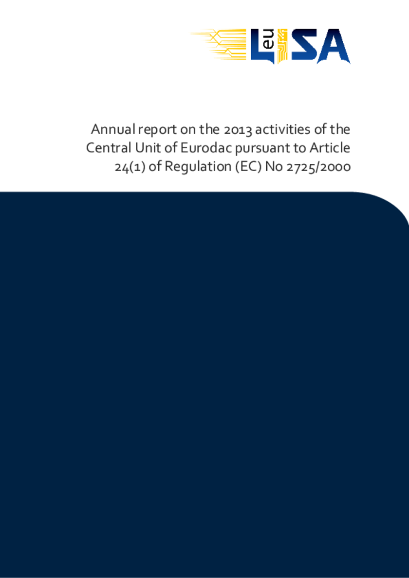 Eurodac Annual Report 2013 | eu-LISA