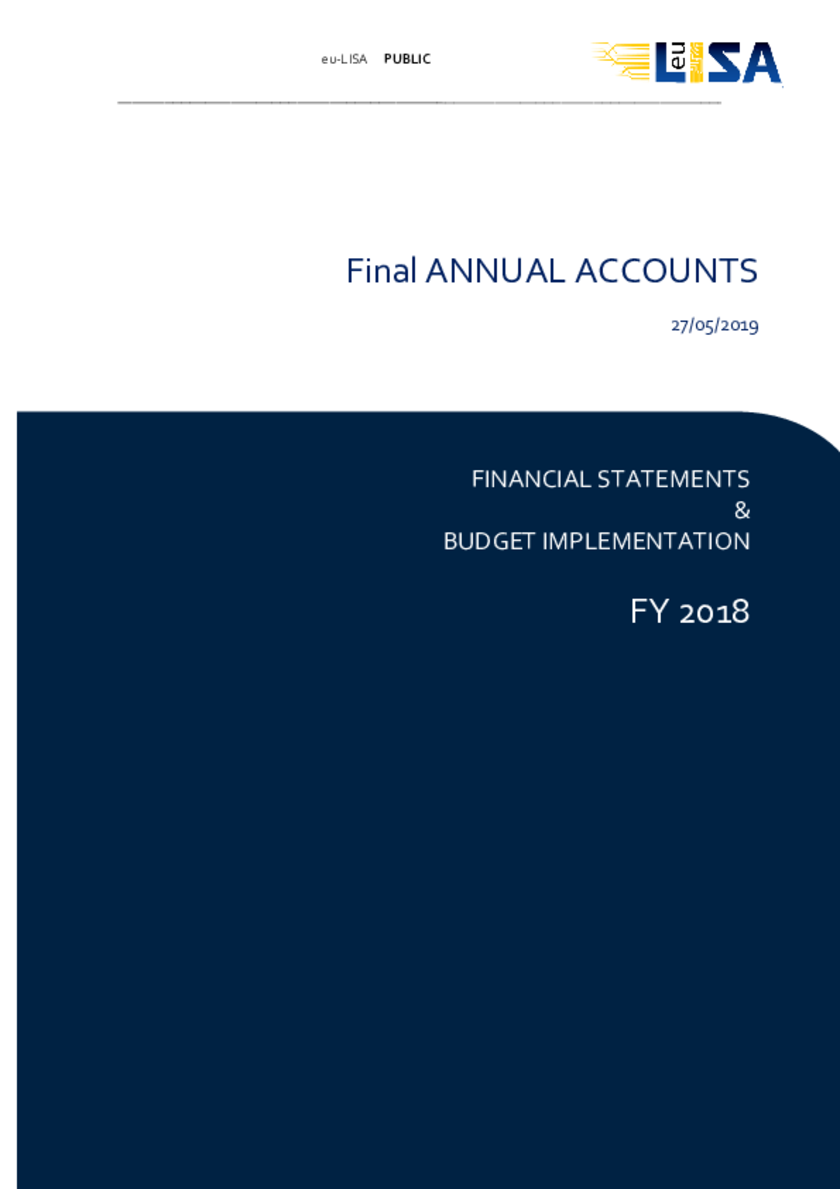 Financial Annual Accounts 2018 | eu-LISA