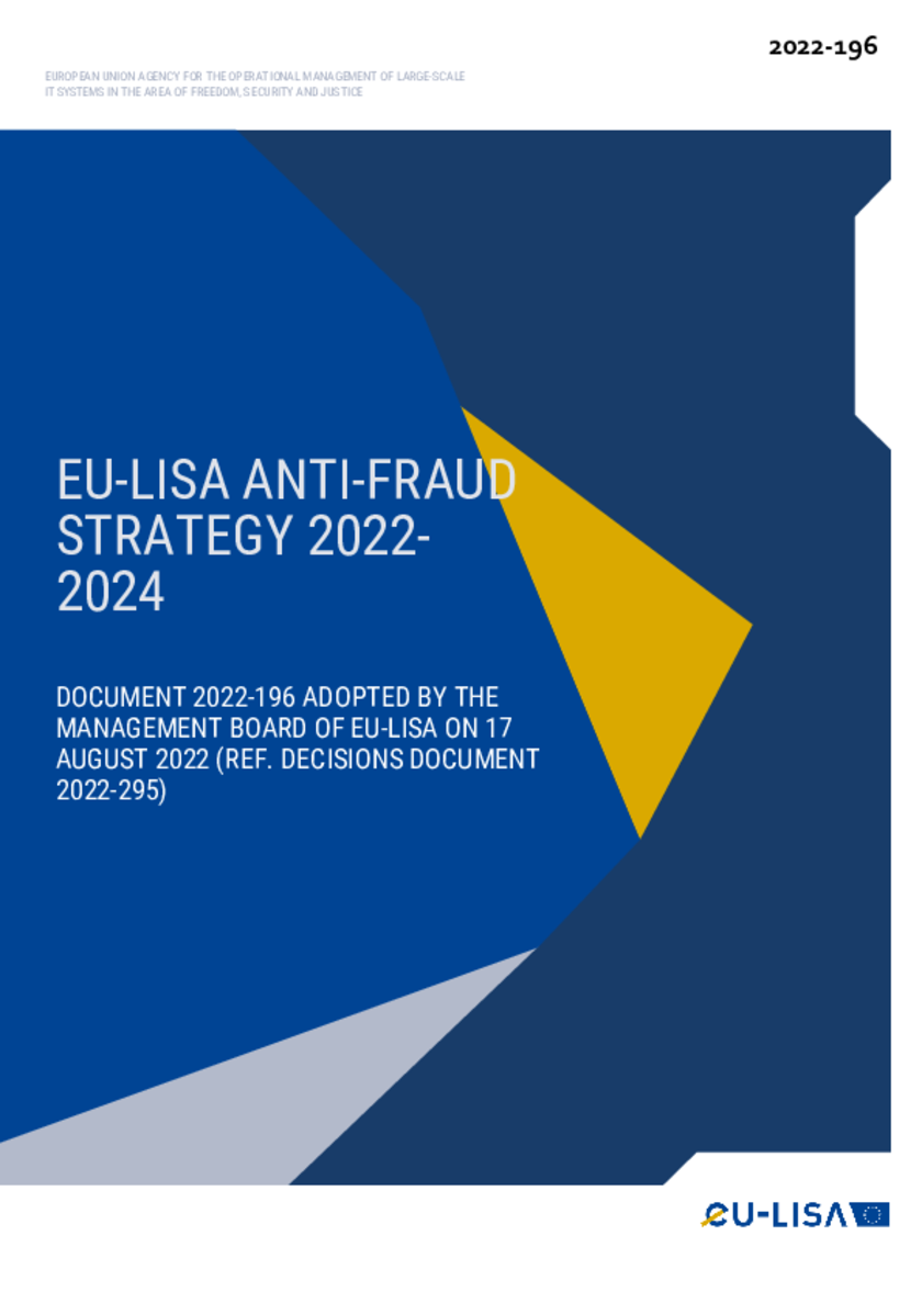 2022-196 eu-LISA Anti-fraud Strategy 2022-2024 | eu-LISA